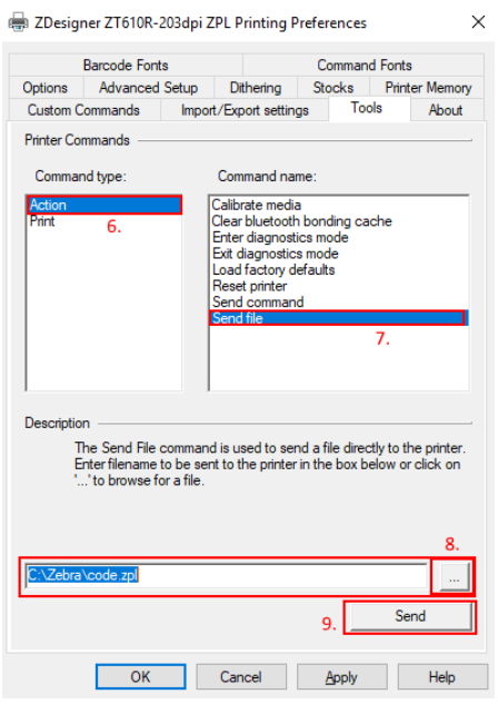 Sending ZPL Commands to a Printer