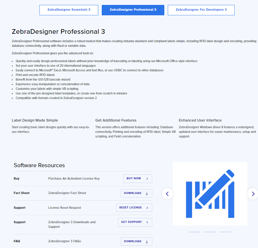 Herunterladen der ZebraDesigner-Software für Etiketten- und Barcode-Design