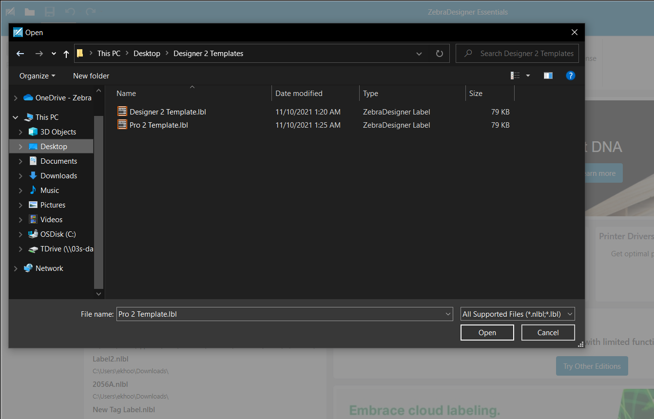 How to Open/Convert ZebraDesigner 2 templates with ZebraDesigner 3