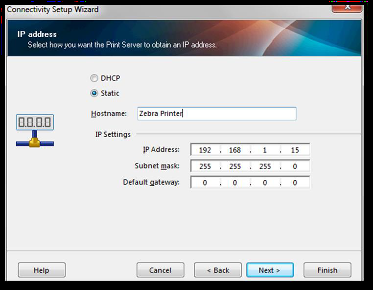 Configure Zebra Printer Wired / Ethernet IP without Network Connection