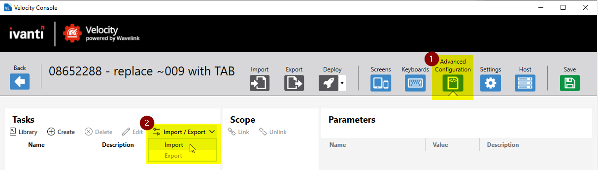 Velocity: script per eseguire la scansione e sostituire le stringhe con ...
