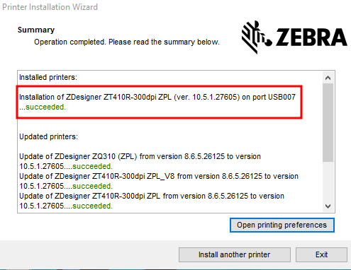 Install Zebra Printers Using ZDesigner Windows Driver v10